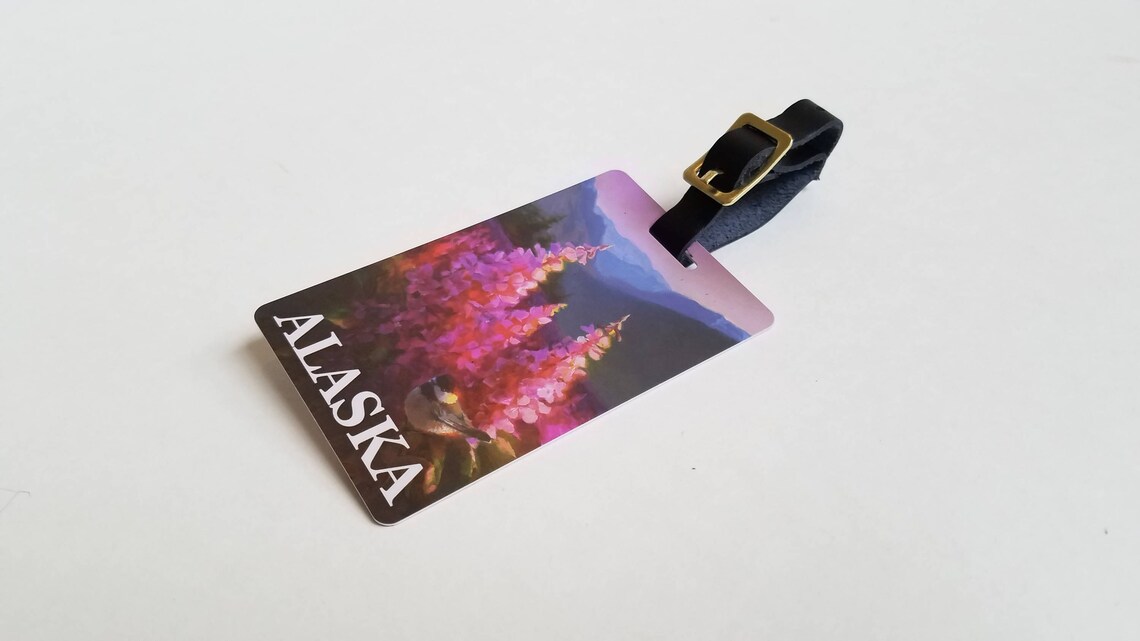 Alaska Luggage Tag Alaska Cruise Gift Mountain Wildflowers | Etsy