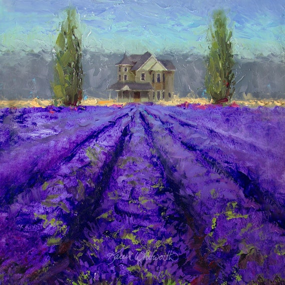 Framed Lavender Fields Wall Art Print of Floral Landscape - Etsy