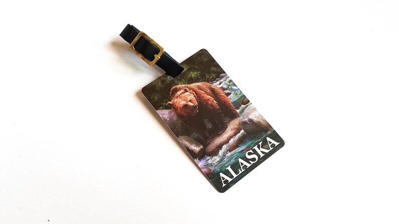 Brown Bear Alaska Luggage Tag Alaska Souvenir Travel Gift - Etsy