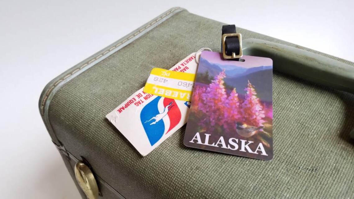 Alaska Luggage Tag Alaska Cruise Gift Mountain Wildflowers | Etsy
