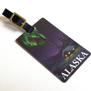 Alaska Luggage Tag Alaskan Vacation Gift Idea Northern Lights Aurora ...