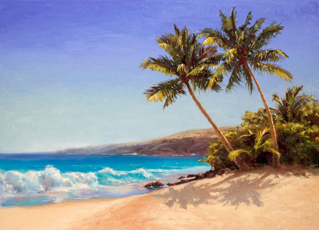 Hawaii Beach Wall Art Print Hawaiian Big Island Landscape Painting With ...