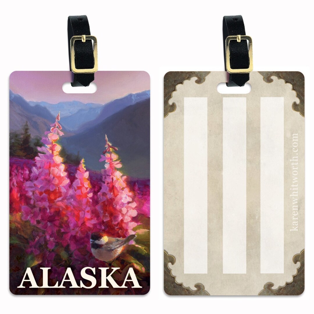 Alaska Luggage Tag - Alaska Cruise Gift - Mountain Wildflowers ...