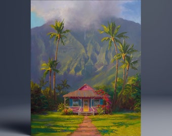 Hawaii Watercolor Artwork Tropical Artwork Minimalist Art - Etsy