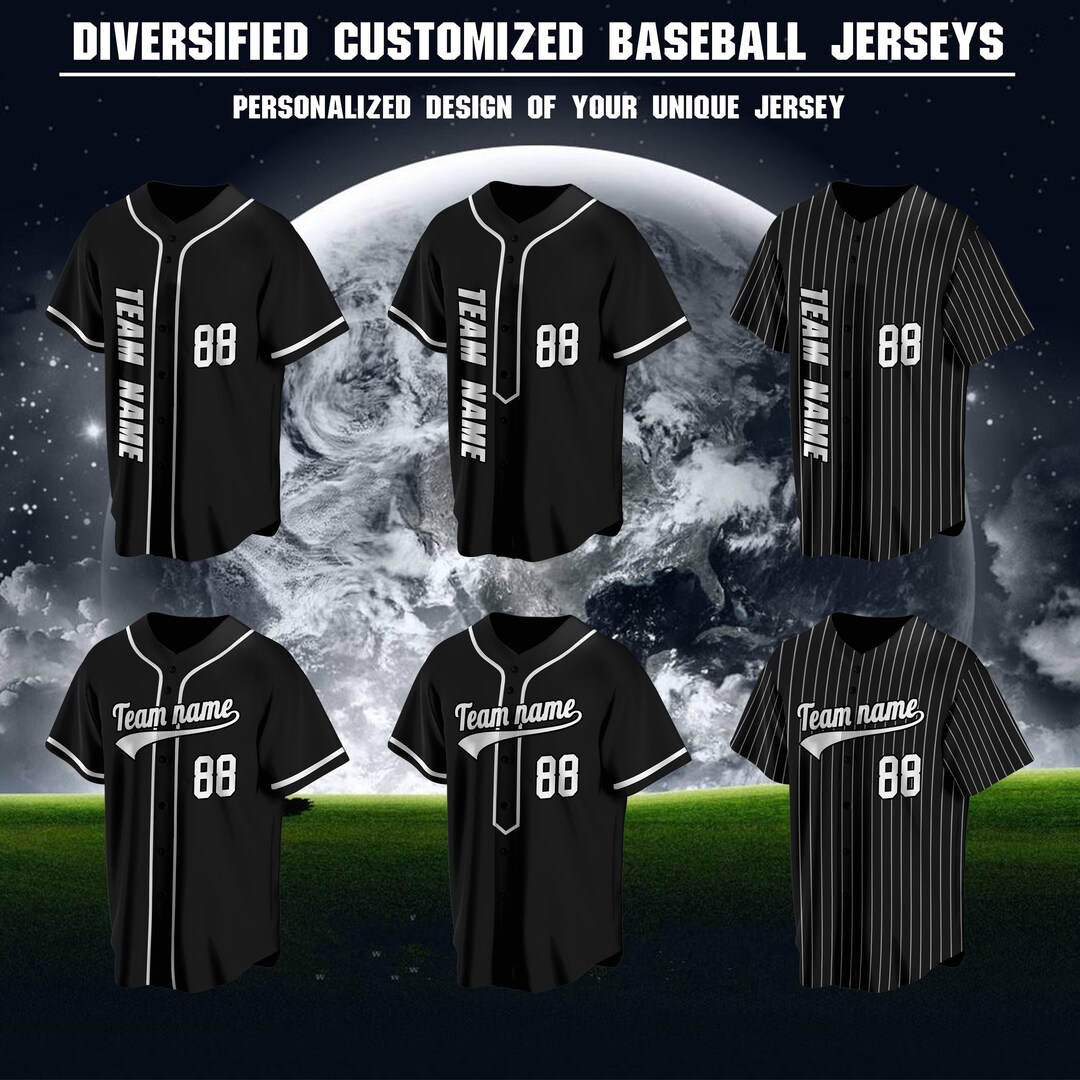 Custom Embroidered Baseball Jersey: Personalized Team Uniform - Etsy