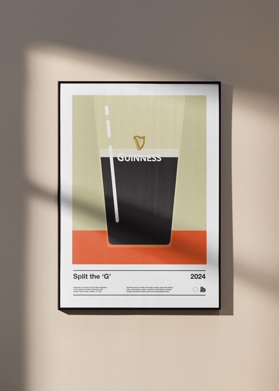 Guinness Mid-century Bauhaus Split the G Print - A4, A3, A2, A1, A0 ...