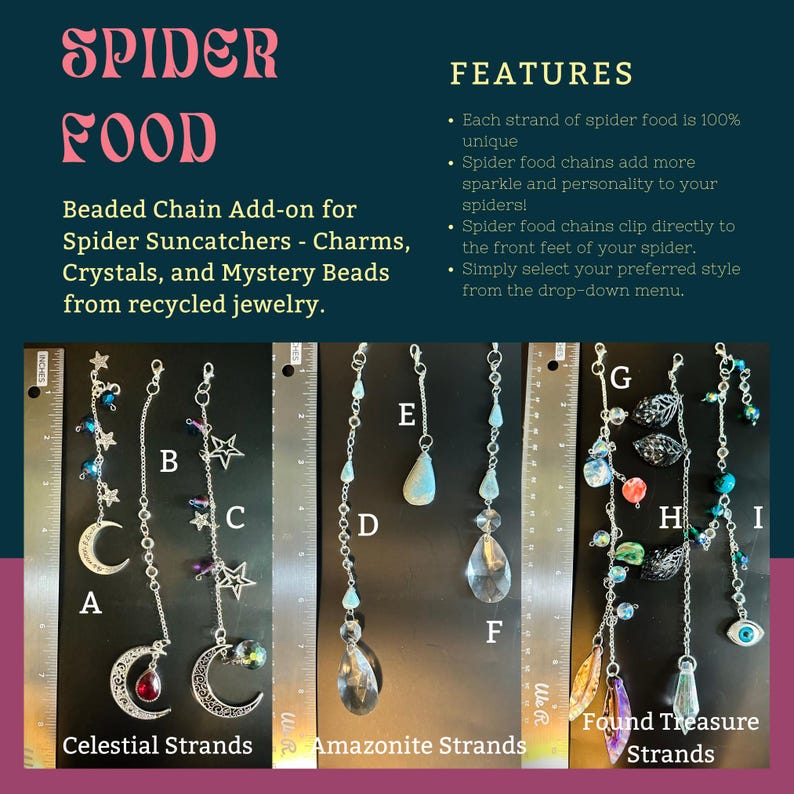 Sparkly Spider Food: Add-on Chain for Beaded Spider Suncatchers - Etsy
