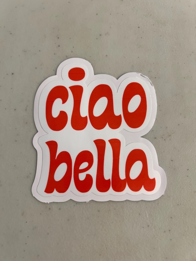 Ciao Bella Waterproof Sticker – Aesthetic Vinyl Sticker for Water ...