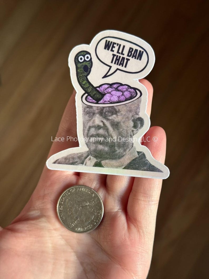 RFK Jr Brain Worm Sticker | Anti Trump, Satire, Political Humor ...