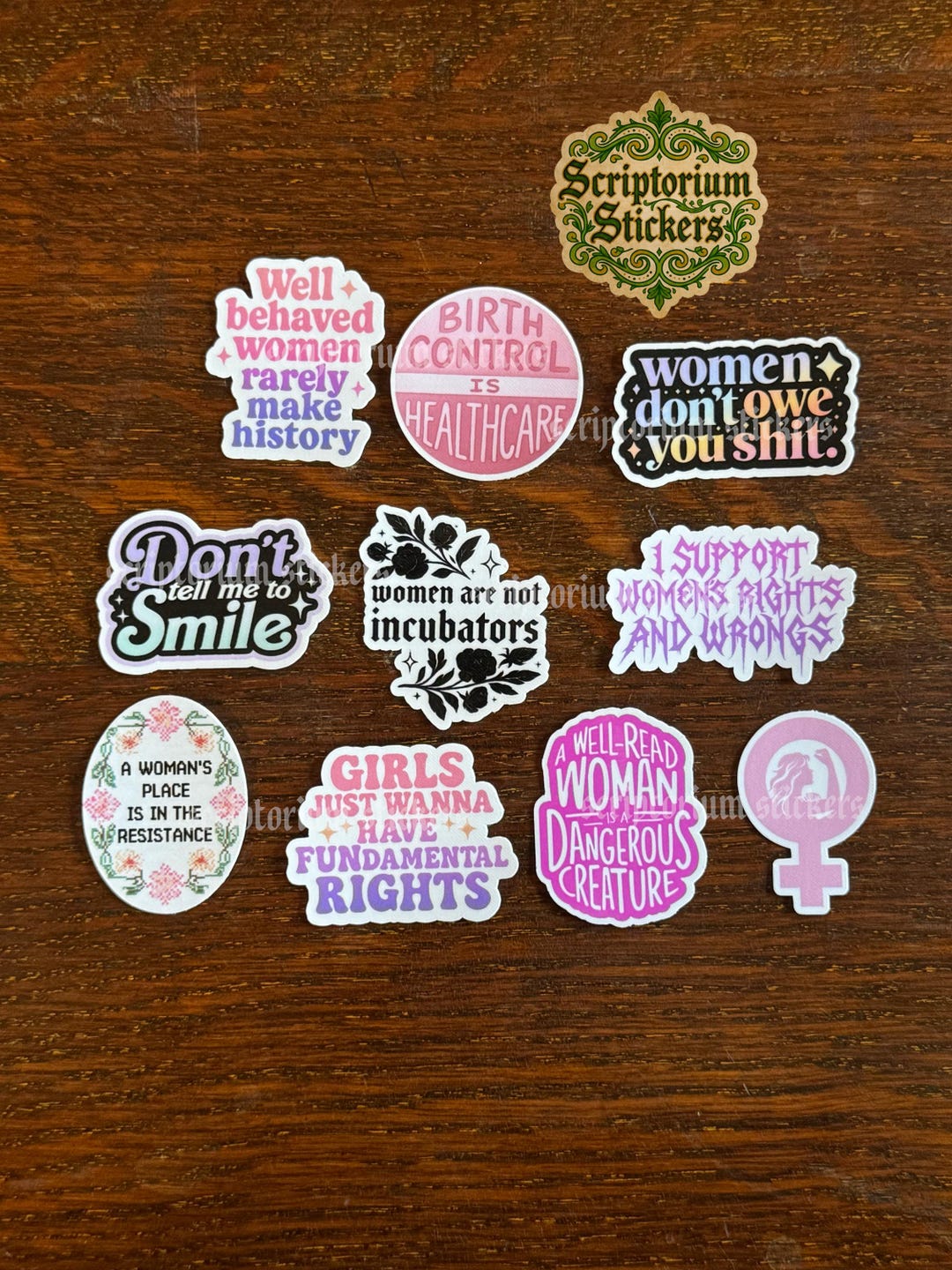 10pc Women's Rights Mini Sticker Pack | Anti Trump Stickers, Journaling ...