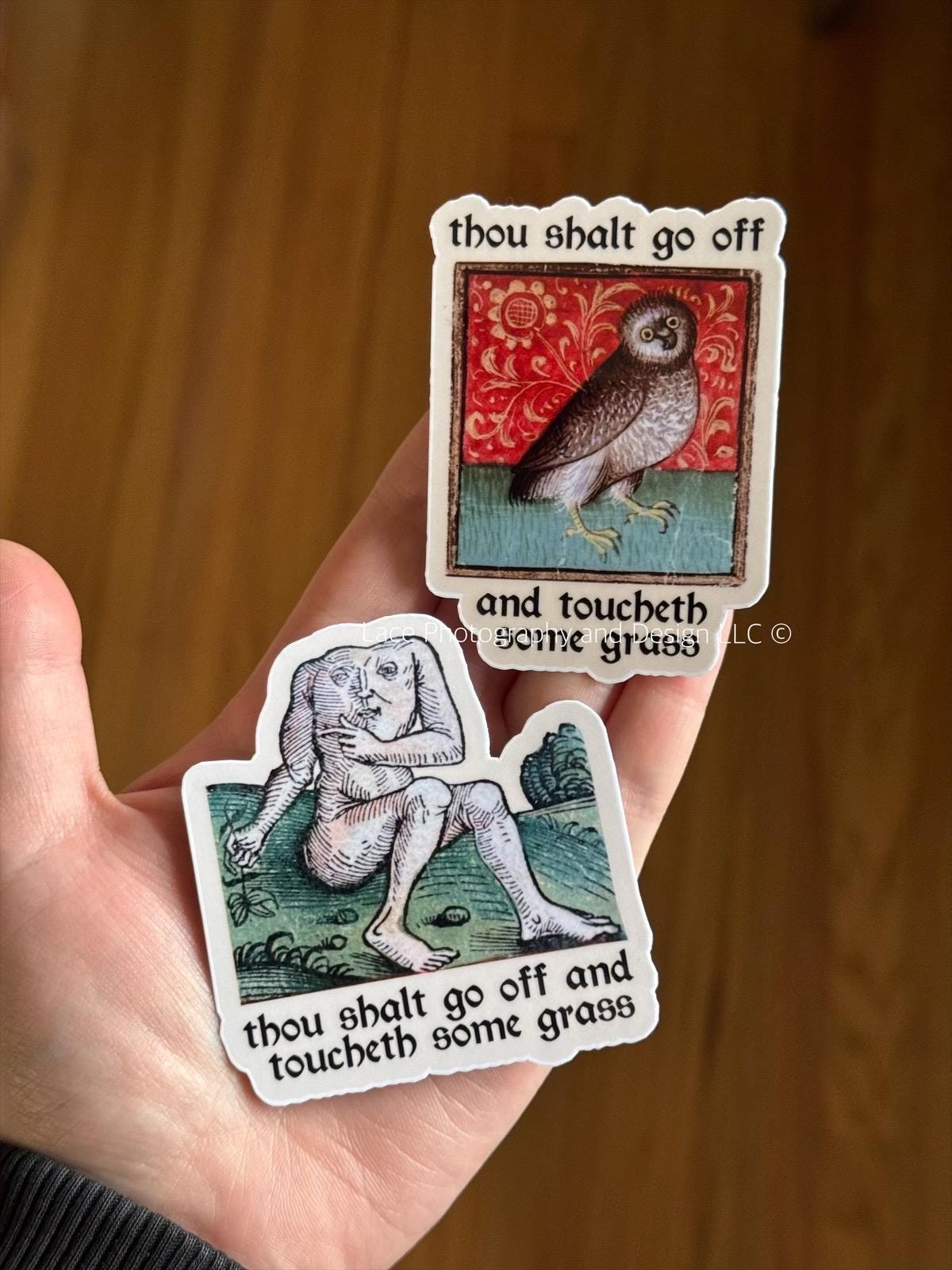 Touch Grass Medieval Meme Sticker | Meme Sticker, Unique Gift, Middle ...