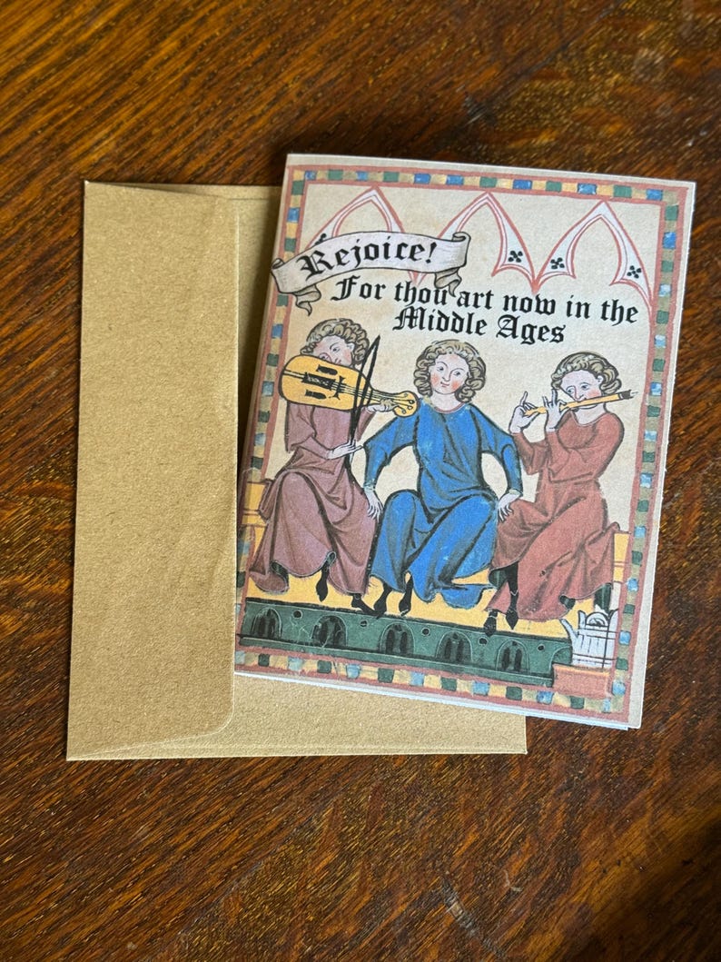 Medieval Birthday Cards | 4"x5" Card, Weird Medieval Guys, Medieval ...