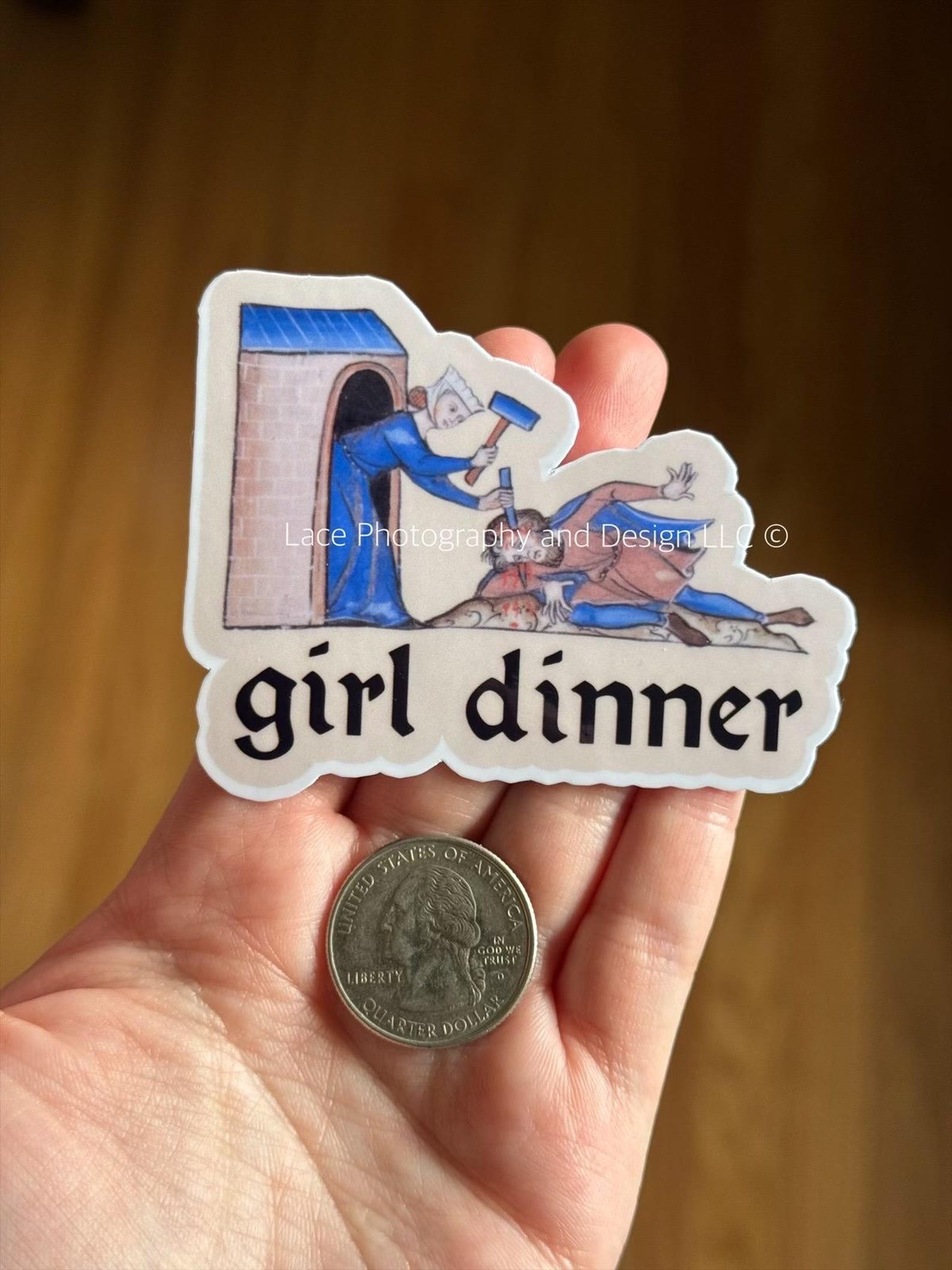 Girl Dinner Medieval Humor Sticker | Meme Sticker, Unique Gift, Middle ...