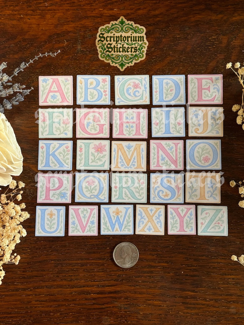 26pc Medieval Letters Sticker Pack | Journaling Stickers, Medievalcore ...