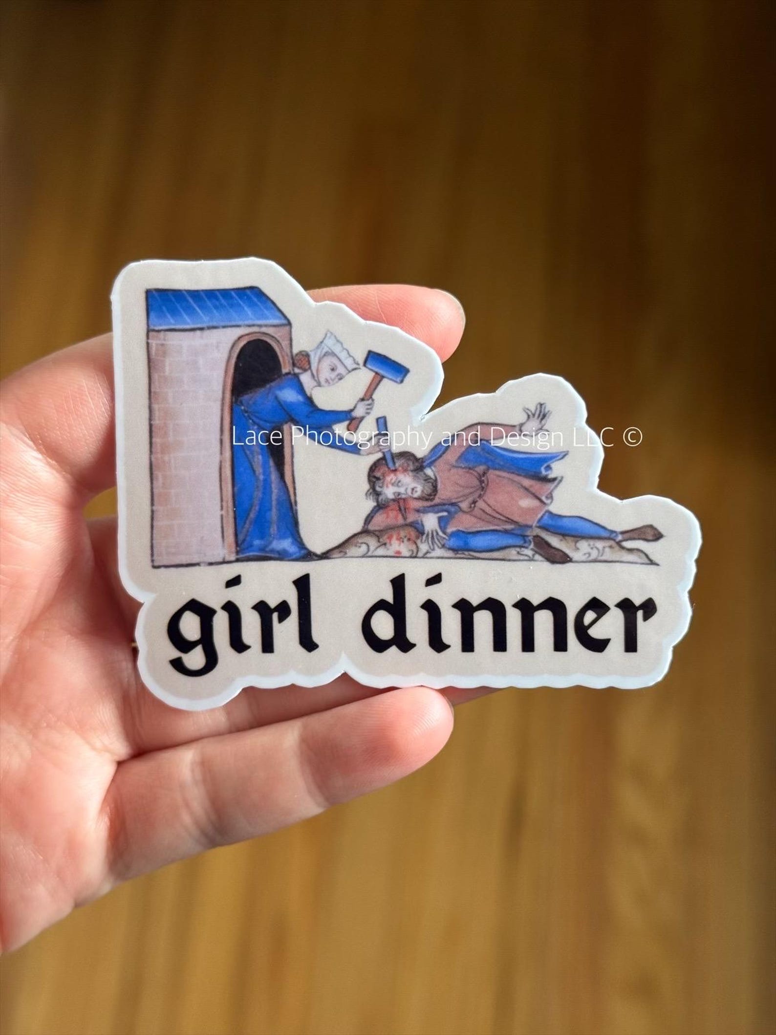 Girl Dinner Medieval Humor Sticker | Meme Sticker, Unique Gift, Middle ...