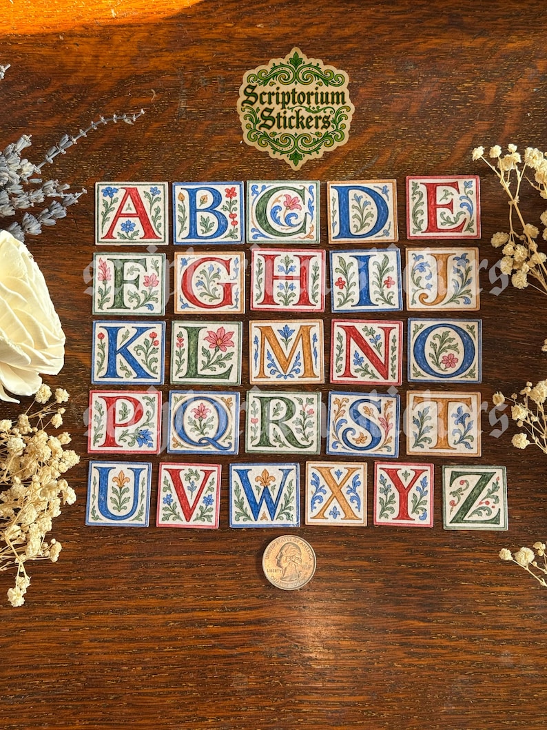 26pc Medieval Letters Sticker Pack | Journaling Stickers, Medievalcore ...