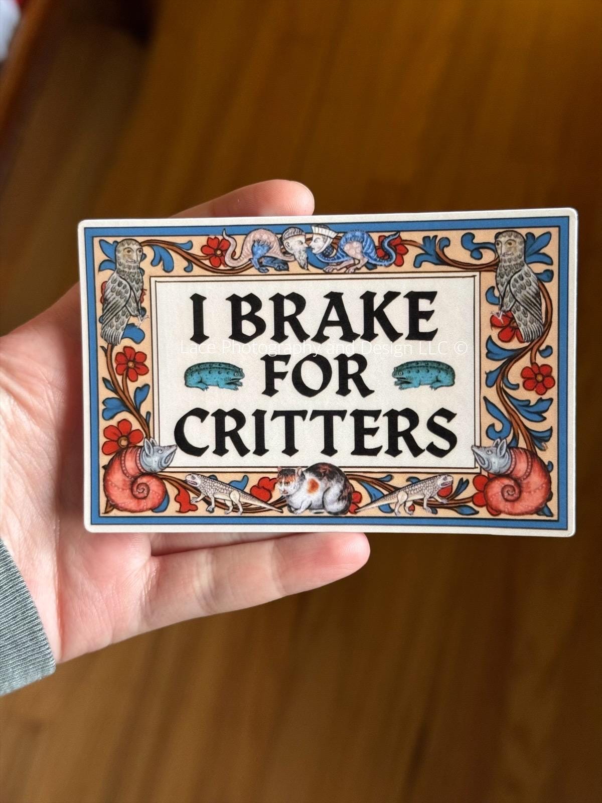 I Brake for Critters Medieval Bumper Sticker | Meme Sticker, Unique ...