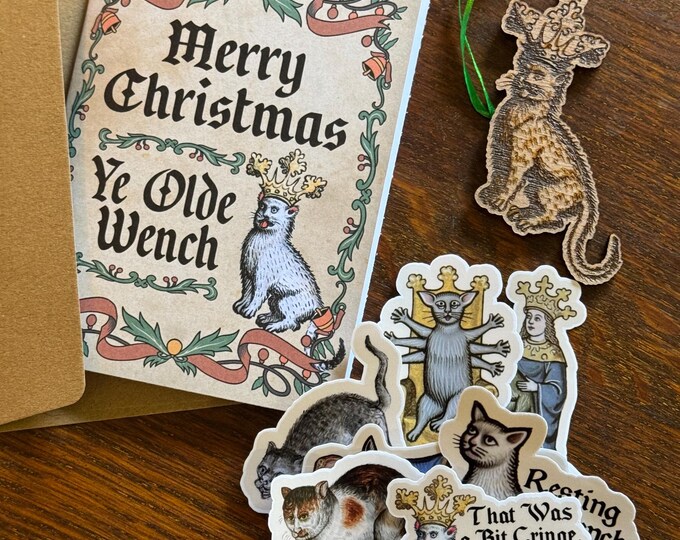 Medieval Cat Gift Pack | Medieval Cat Stickers, Medieval Card, Medieval ...
