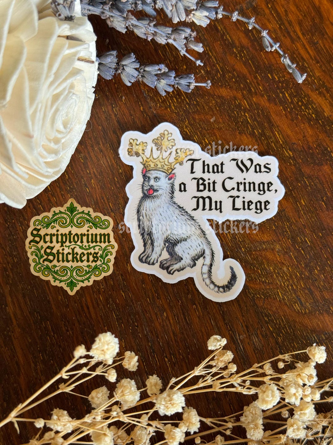 That Was a Bit Cringe, My Liege Medieval Humor Sticker | Cat Sticker ...