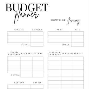 Printable Monthly Budget Planner Personal Finance Tracker PDF Download ...