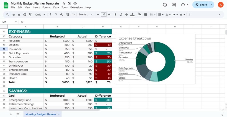 Editable Monthly Budget Planner Template Track Income, Expenses ...