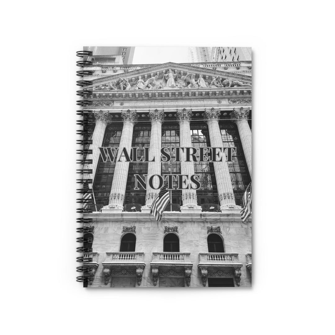 Wall Street Notes Stock Market Notebook Financial Journal NYSE Design ...