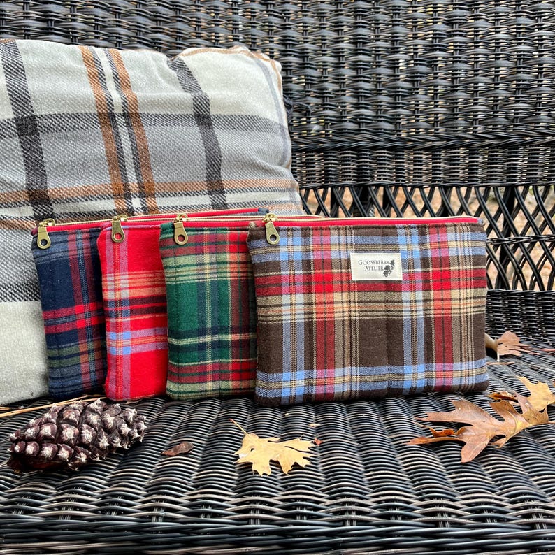 Handmade Quilted Flannel Makeup Bag, Everyday Zip Pouch - Etsy