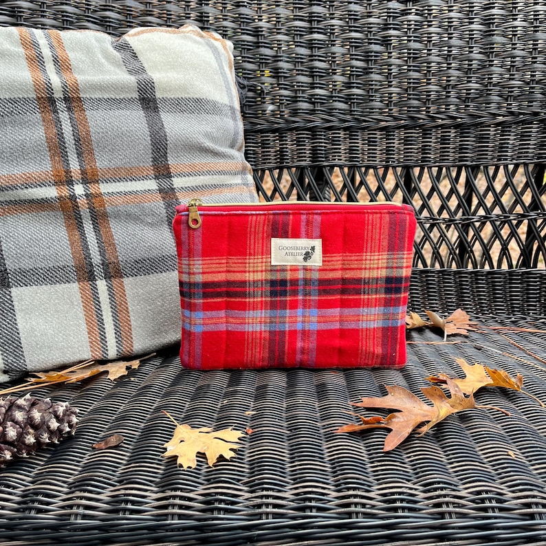 Handmade Quilted Flannel Makeup Bag, Everyday Zip Pouch - Etsy