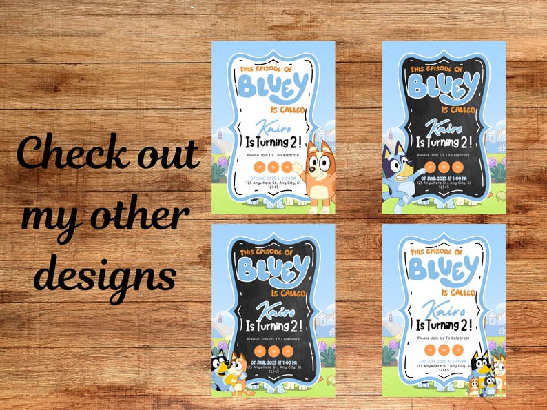 Bluey Birthday Party Invitation | Editable Digital Template for Kids ...