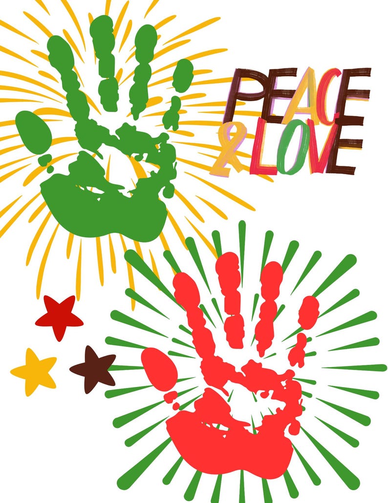 Kwanzaa Peace and Love Handprint Craft - Etsy