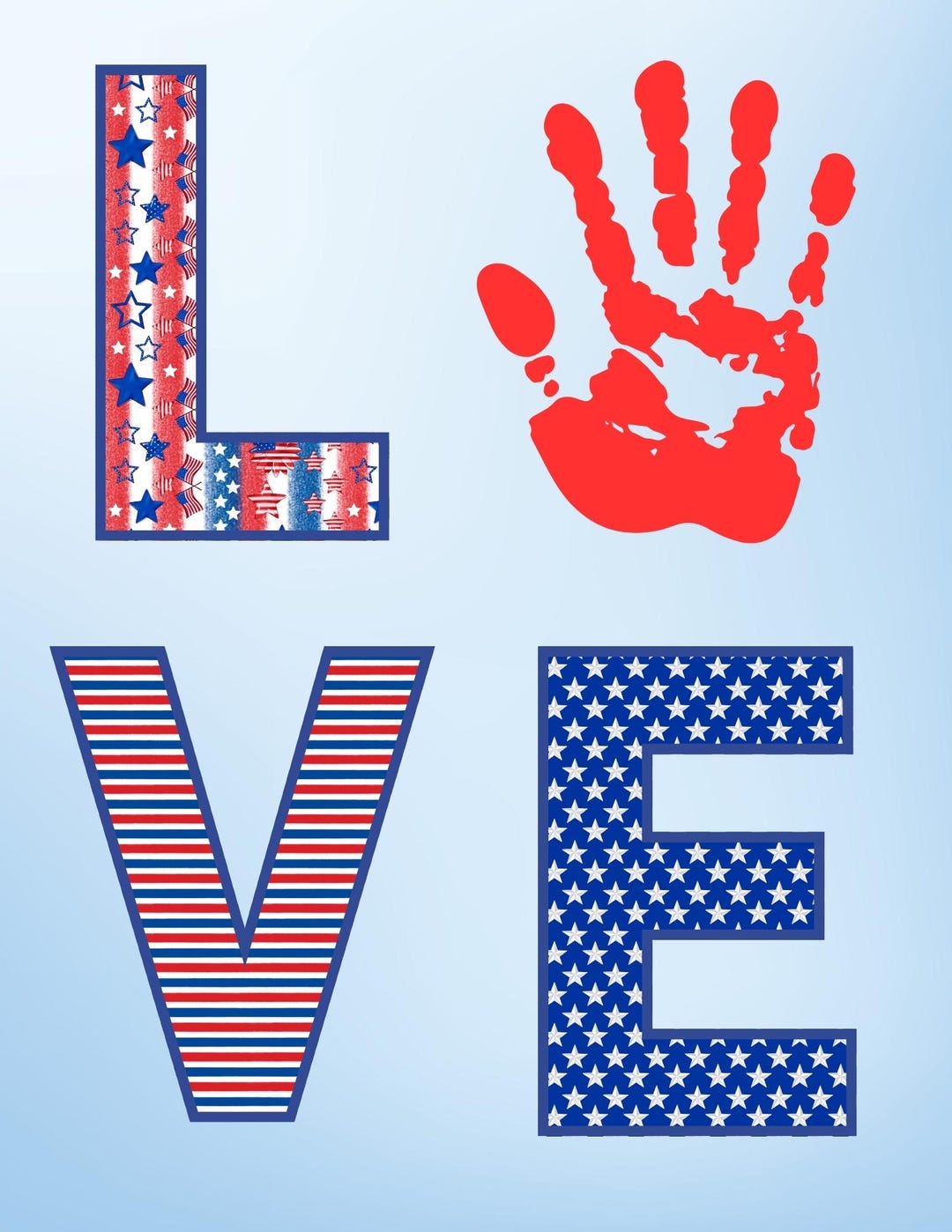 Memorial Day Handprint Craft - Etsy