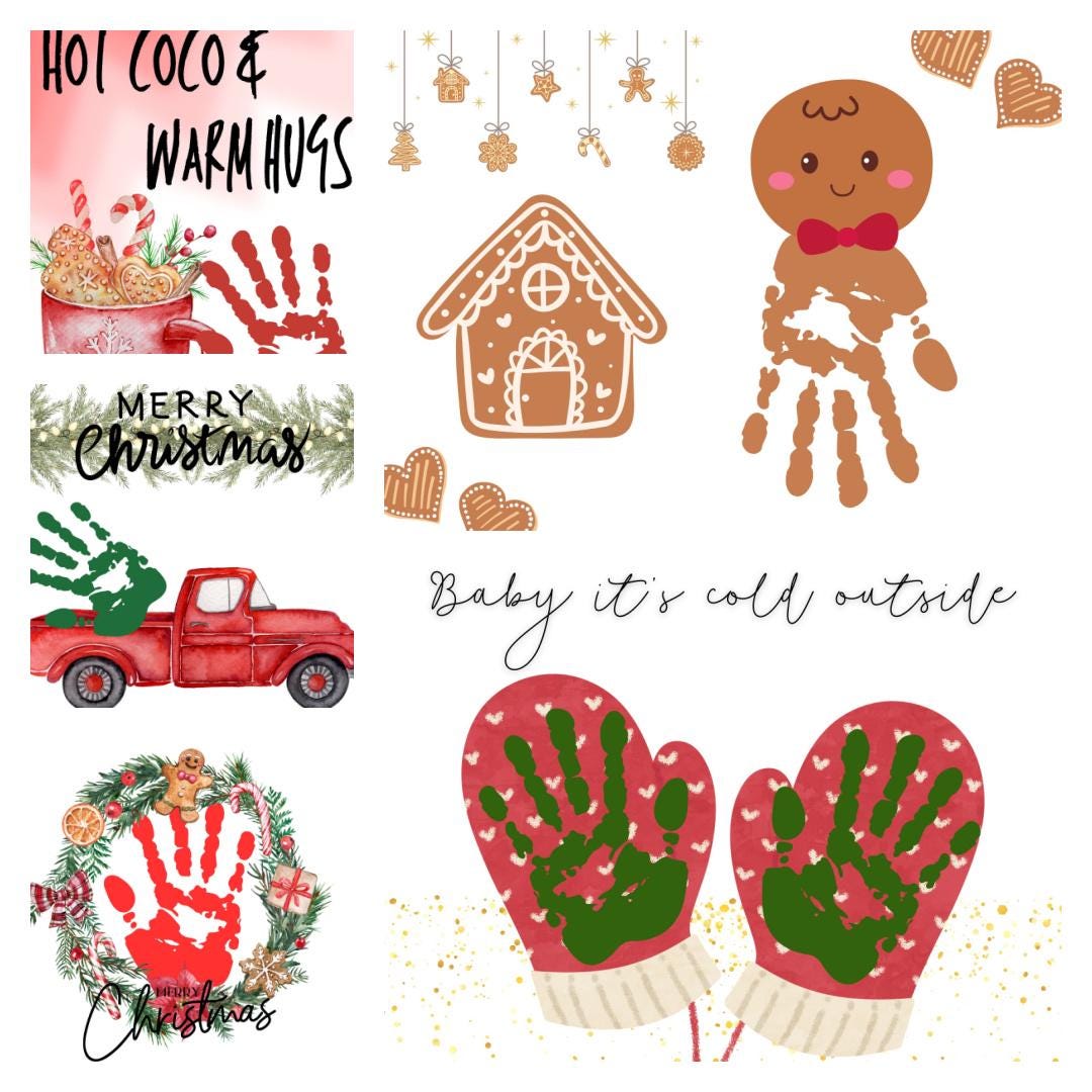 Christmas Handprint Craft Bundle - Etsy