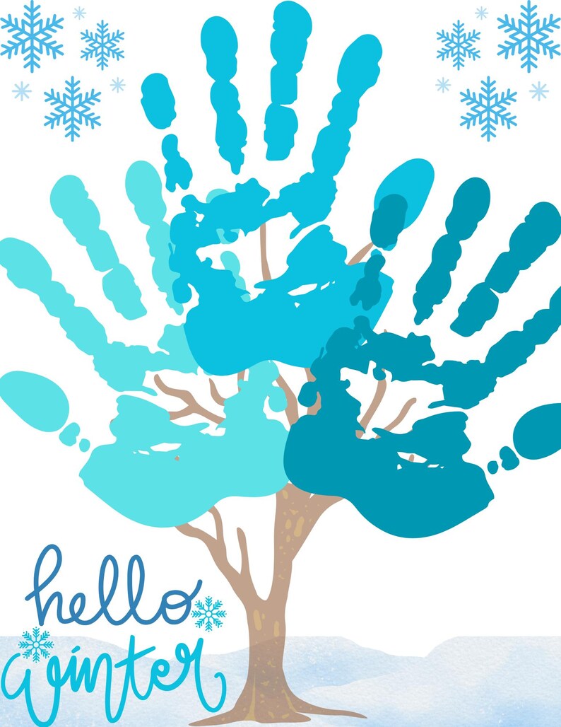 Winter Handprint Craft - Etsy