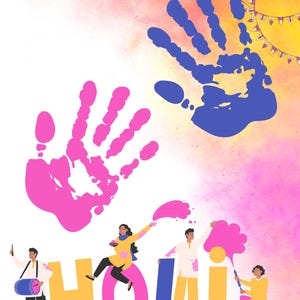 Holi Handprint Craft - Etsy