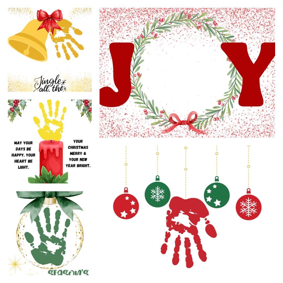 Christmas Handprint Craft Bundle - Etsy