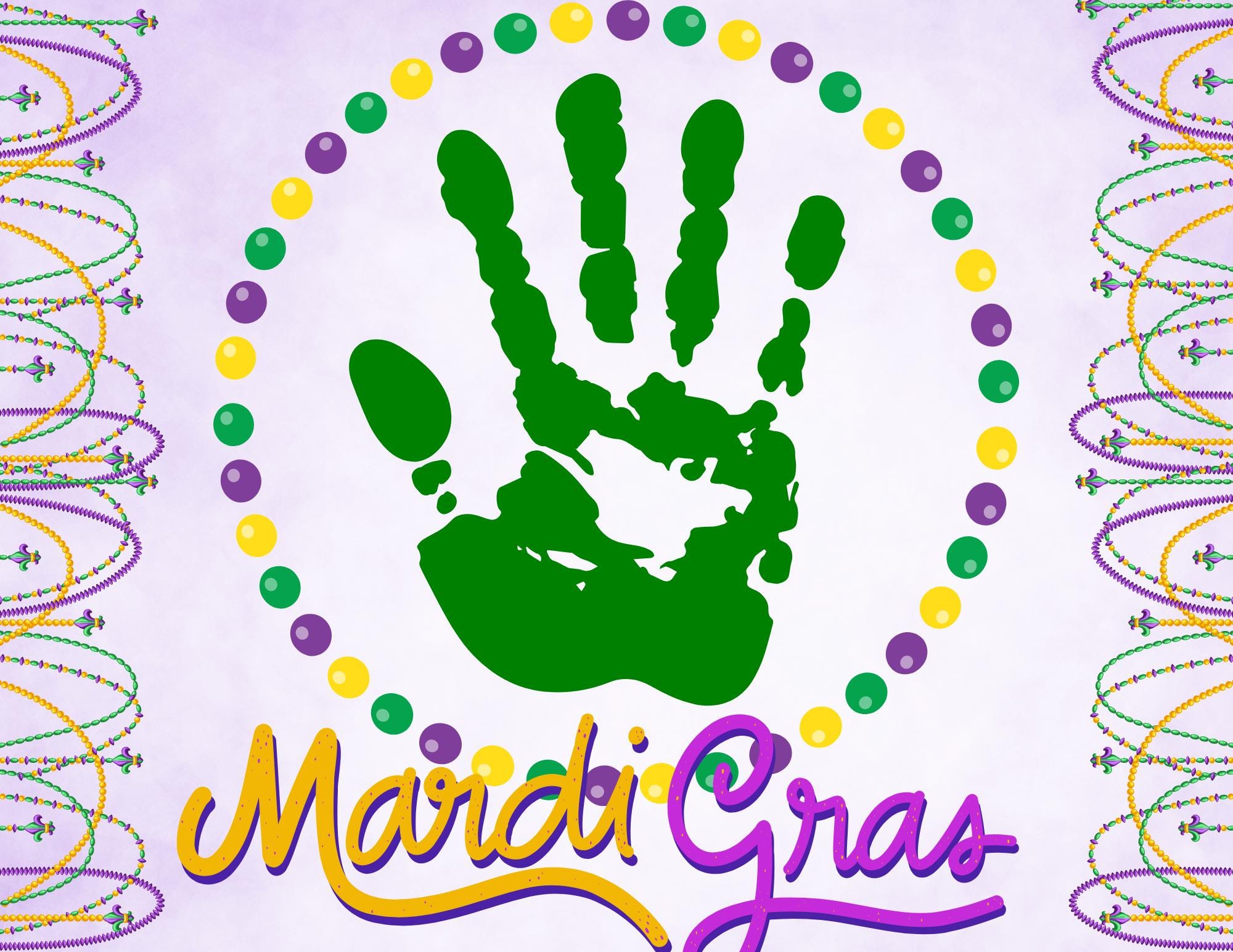Mardi Gras Handprint Craft - Etsy