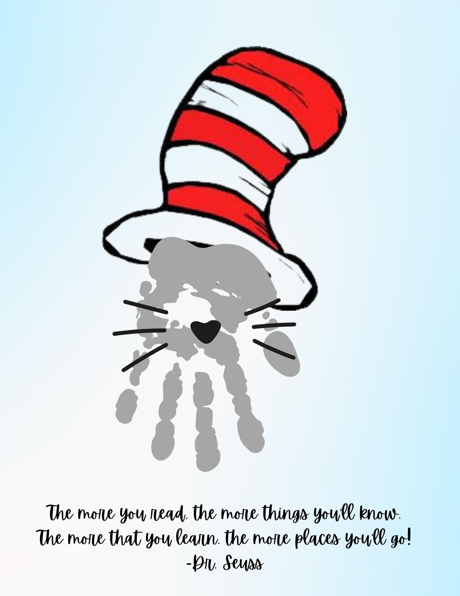 Dr Seuss Handprint Craft - Etsy