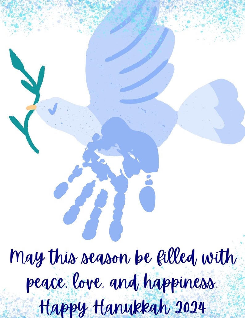 Peace Love Hanukkah Handprint Craft - Etsy