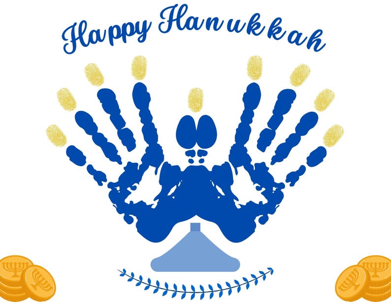 Handprint Menorah Craft - Etsy