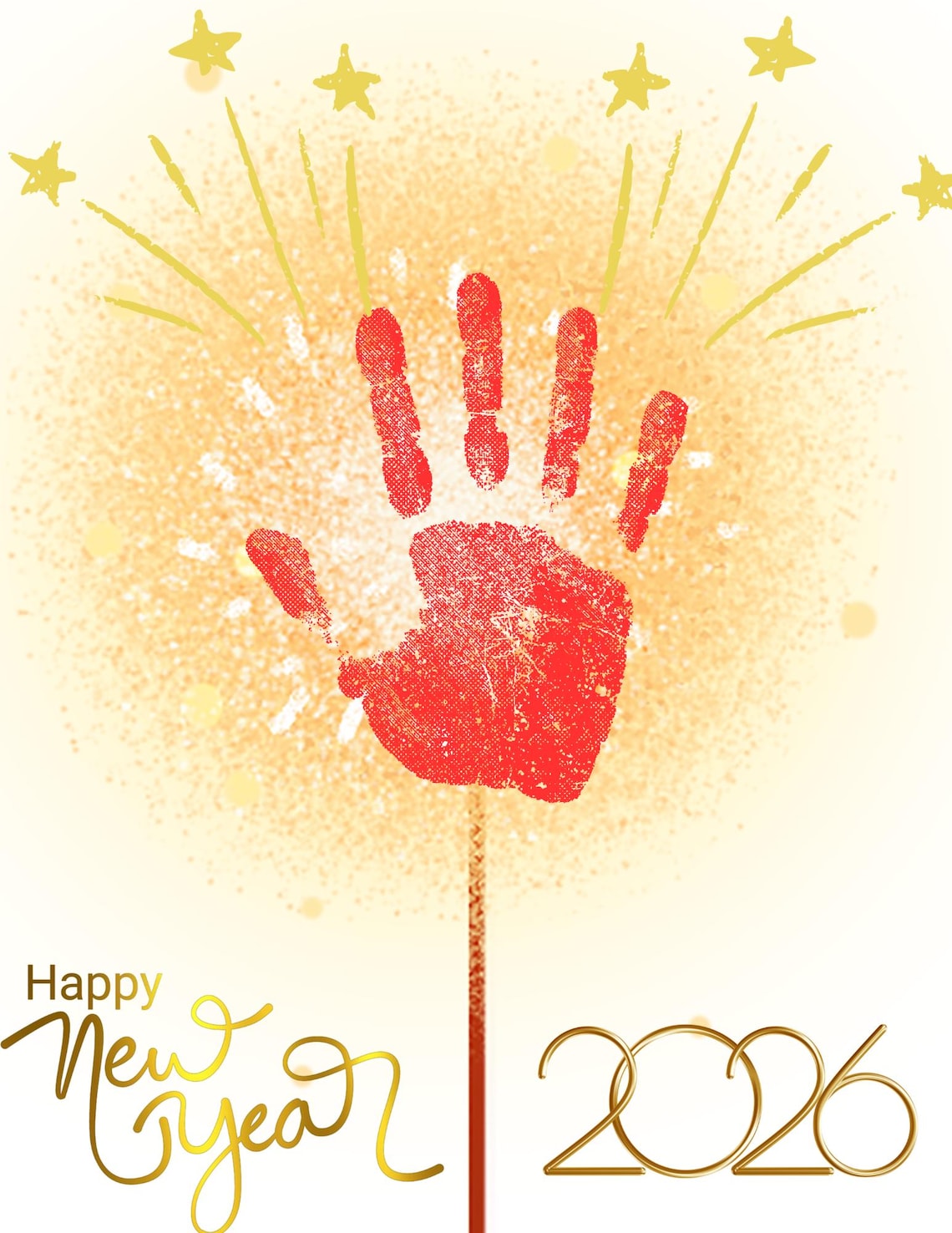Happy New Years Handprint Craft - Etsy