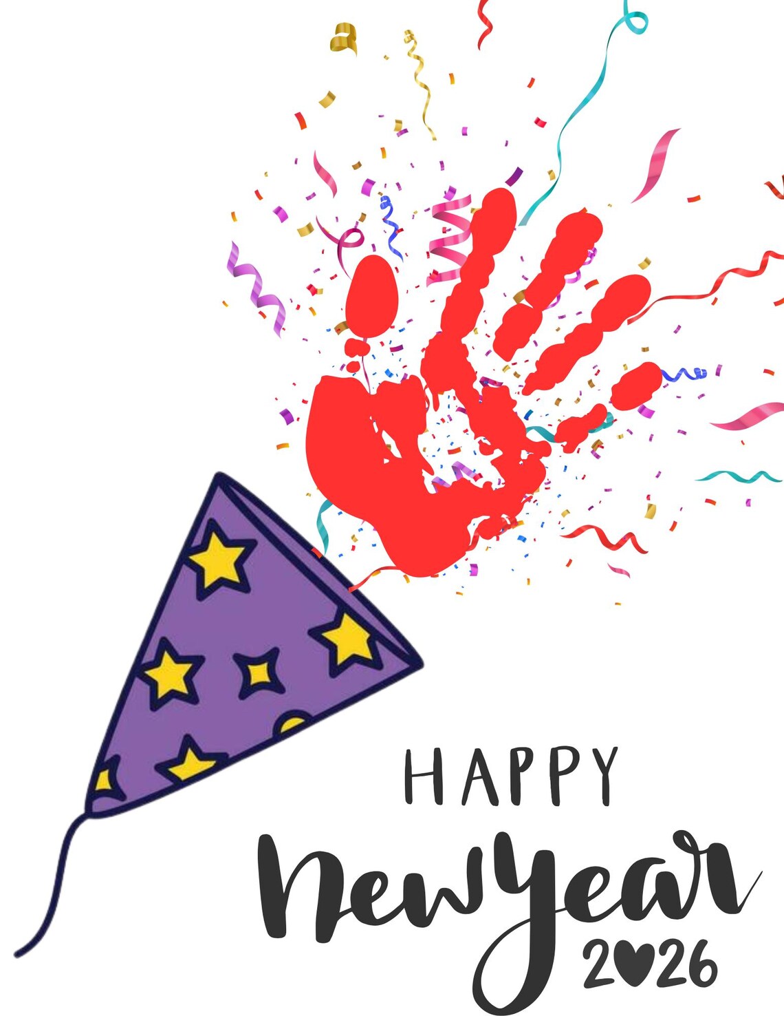 Happy New Year Handprint Craft - Etsy