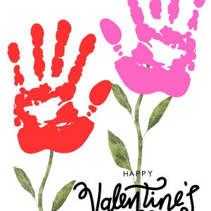 Valentine's Day Handprint Craft - Etsy