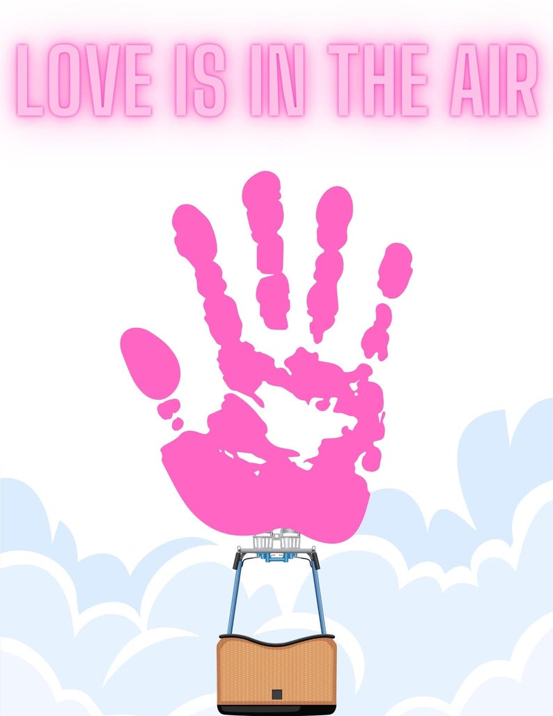 Valentines Day Handprint Craft - Etsy