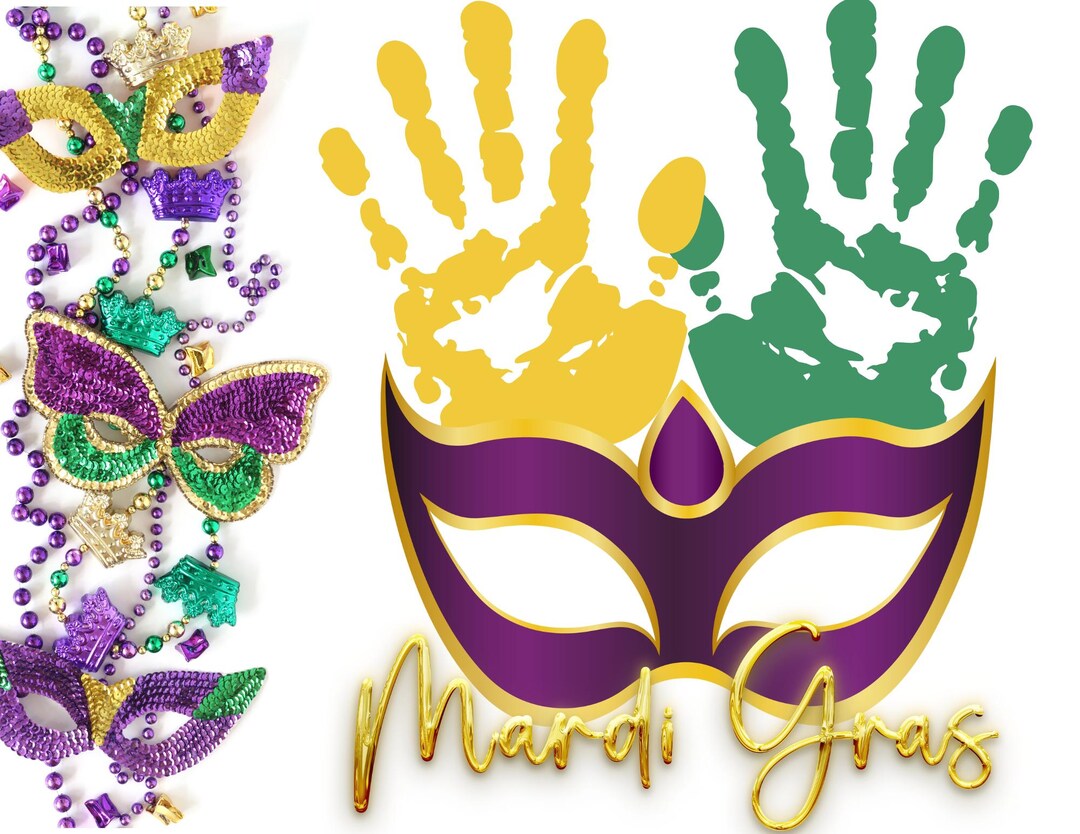 Mardi Gras Handprint Craft - Etsy