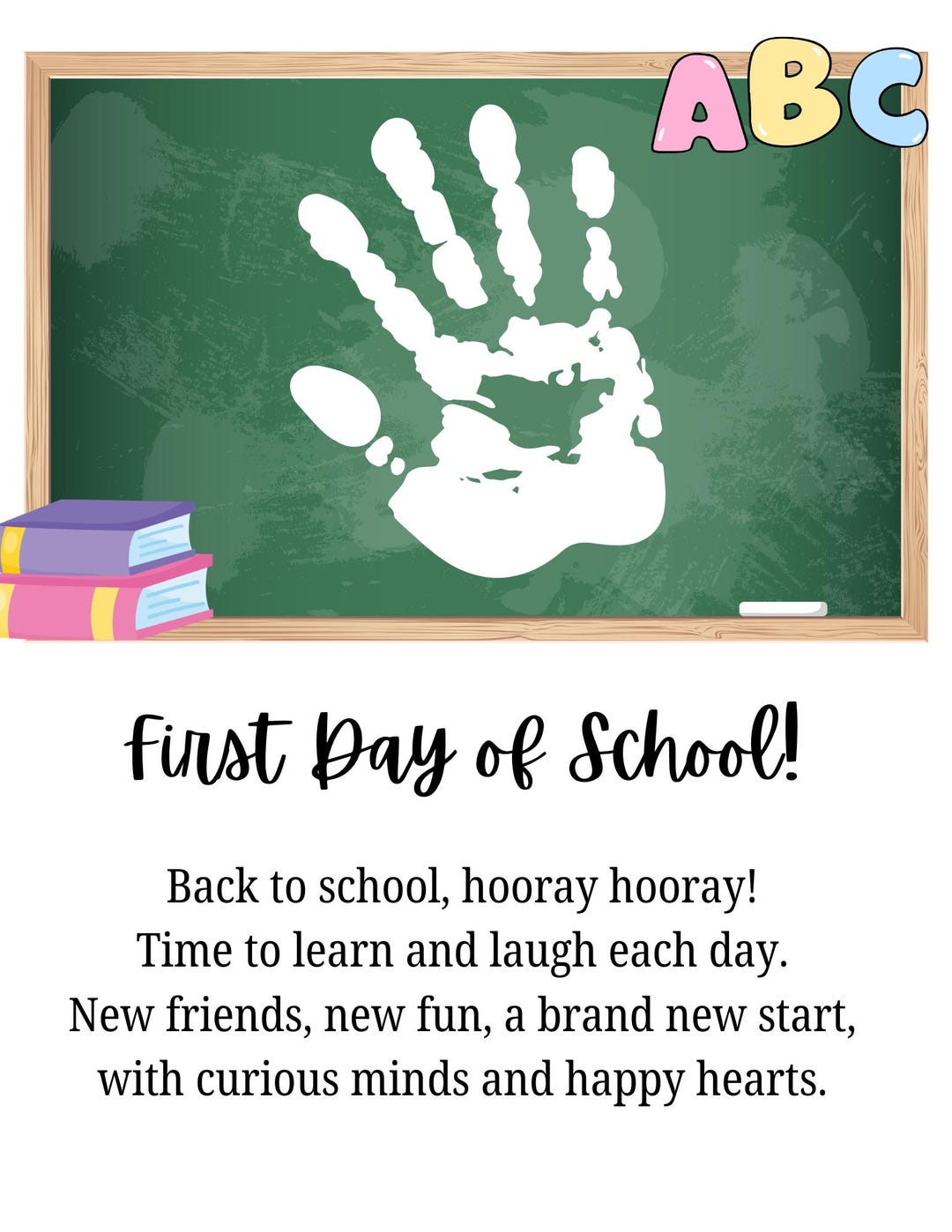 Back to School Handprint Craft - Etsy