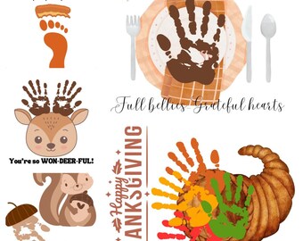 Printable Thanksgiving Handprint Bundle, School Craft, Keepsake Gift ...
