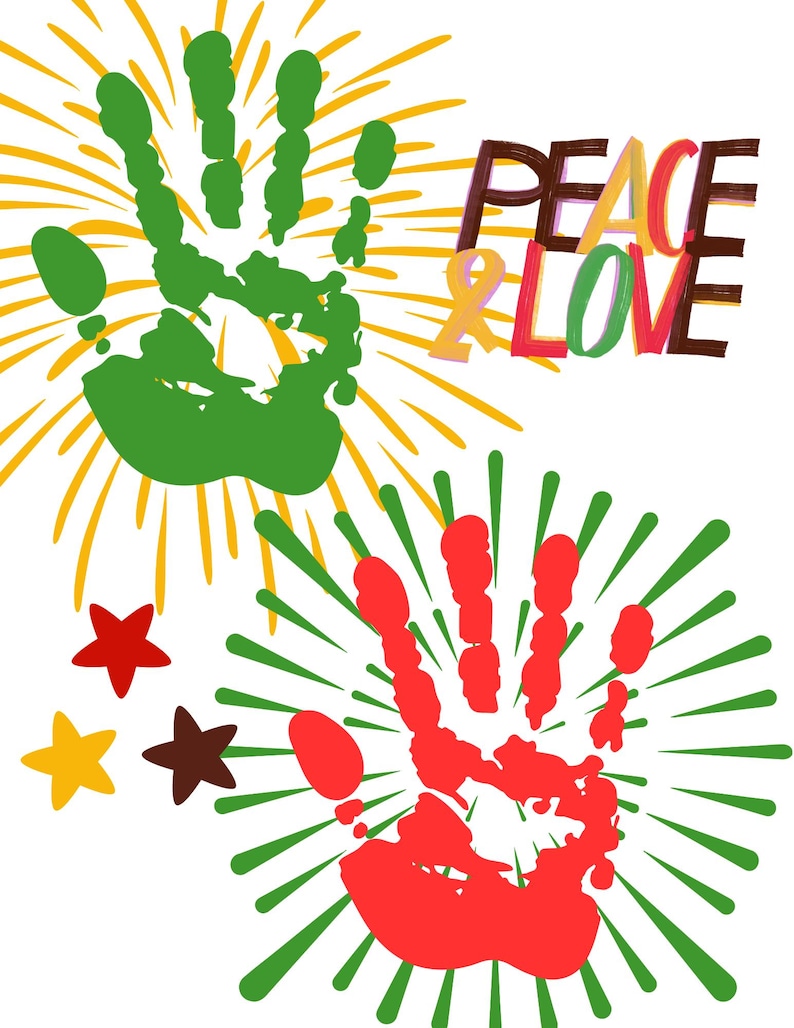 Kwanzaa Peace and Love Handprint Craft - Etsy