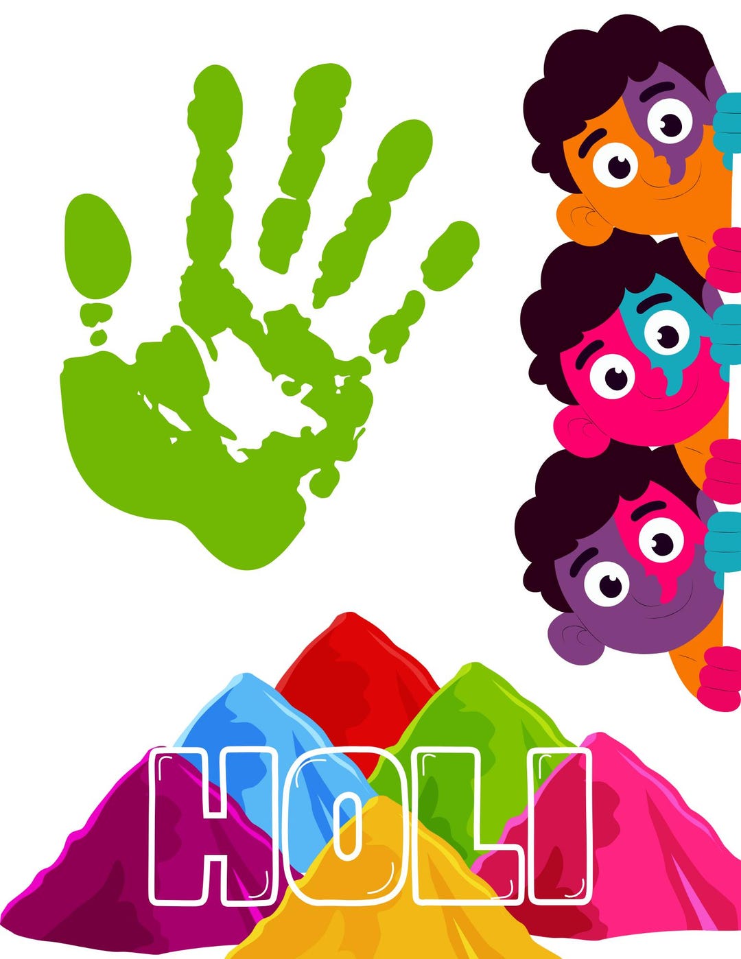 Holi Handprint Craft - Etsy