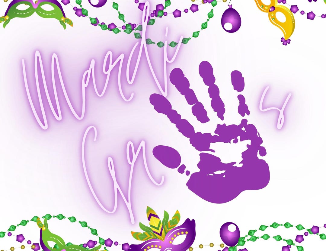 Mardi Gras Handprint Craft - Etsy