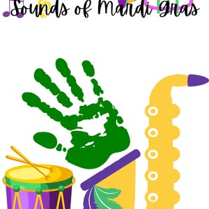 Mardi Gras Handprint Craft - Etsy